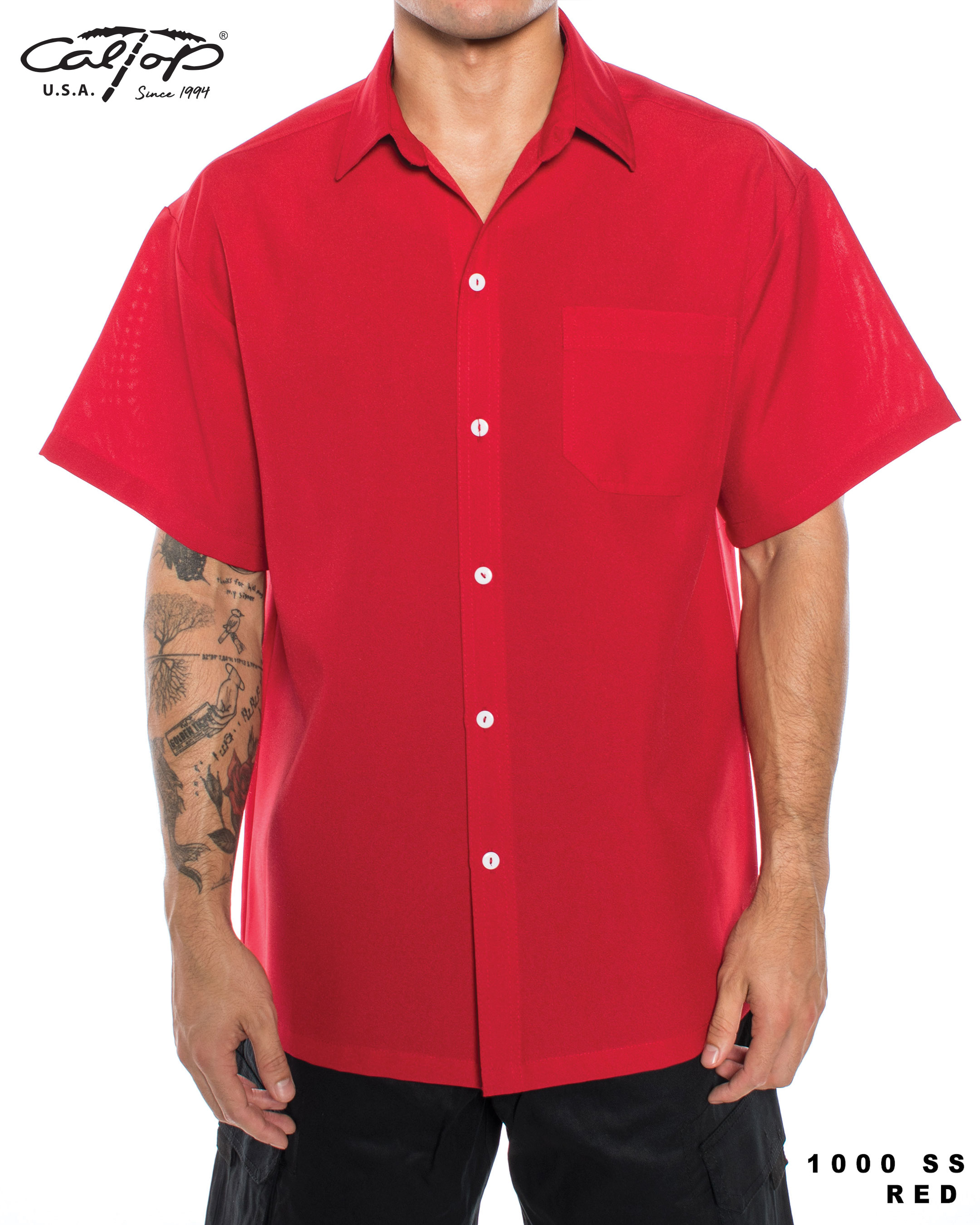 1000 Short Sleeve solid color, red