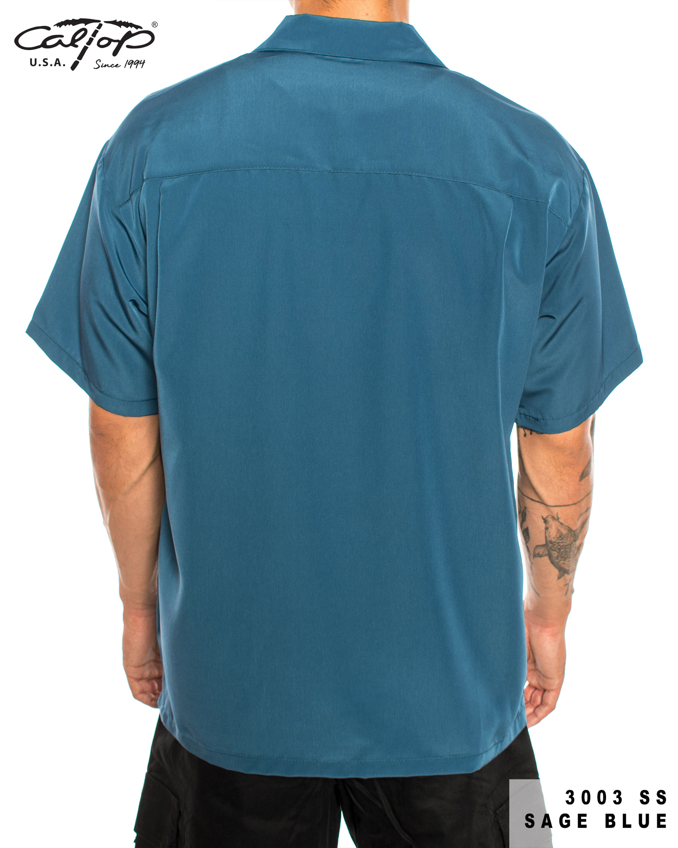 3003 Short Sleeve Solid Color, Sage Blue